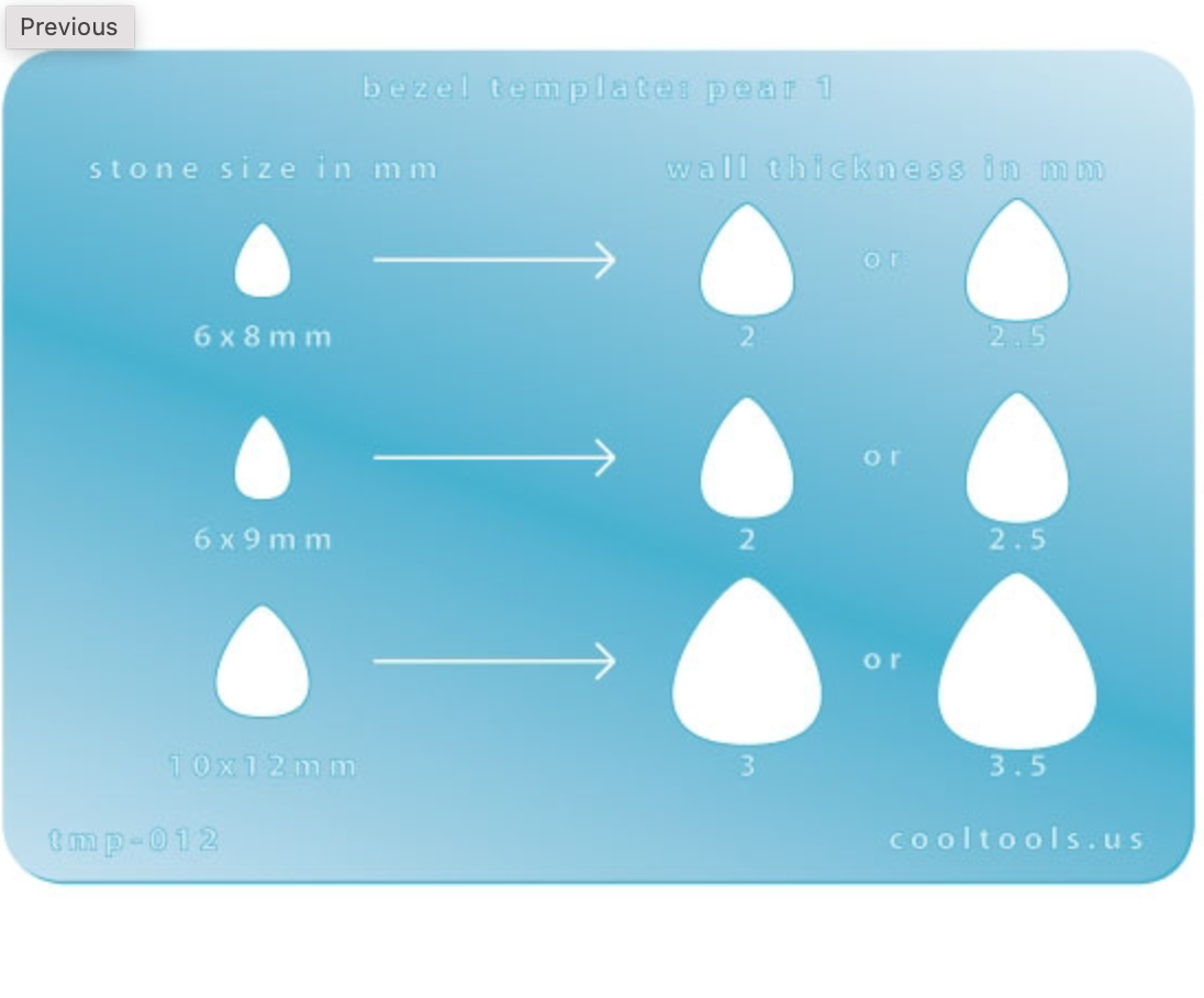 Bezel Template Teardrop, Pear gemstone bezel creation, 6x8, 6x9, 10x12 ...
